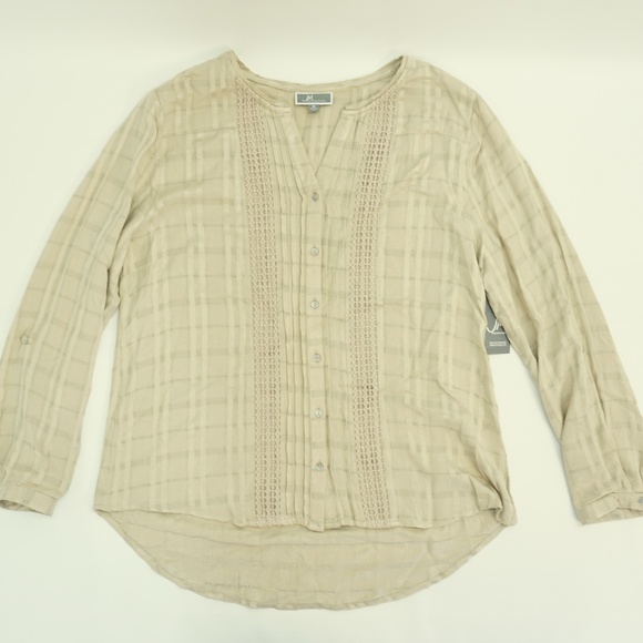 JM Collection | Tops | Jm Collection Women Top Tab Sleeve Pintuck ...